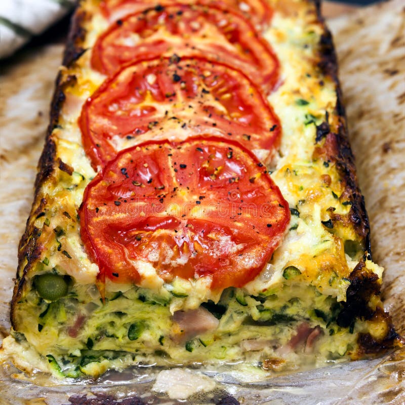 Courgette and Tomato Pie stock photo. Image of tomato - 30533976