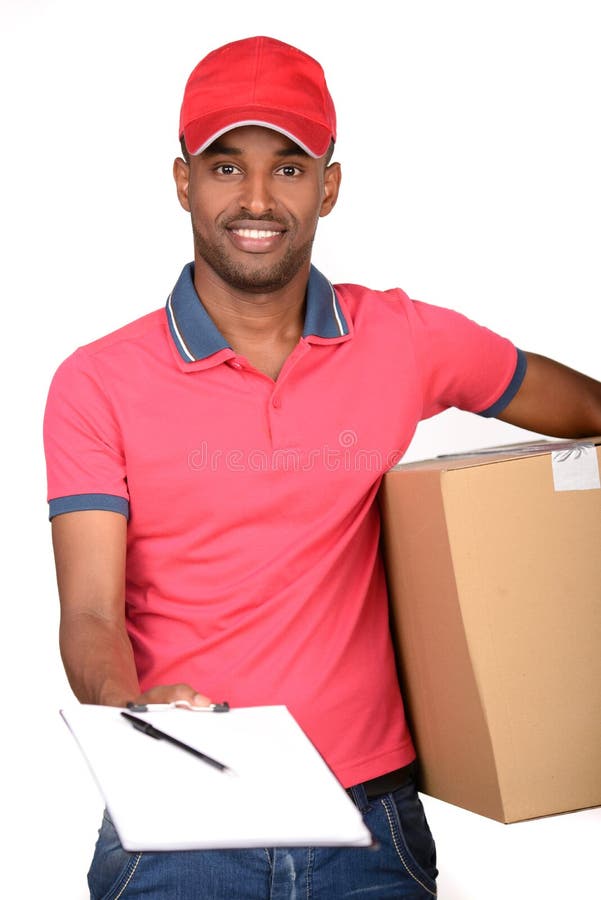 Courier stock photo. Image of person, black, professional - 41990568