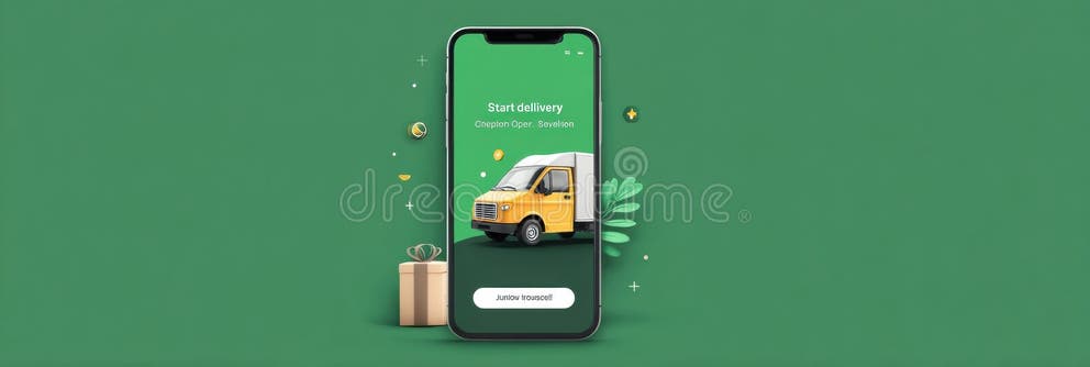 Courier App Interface Displaying Start Delivery Button on a Green ...