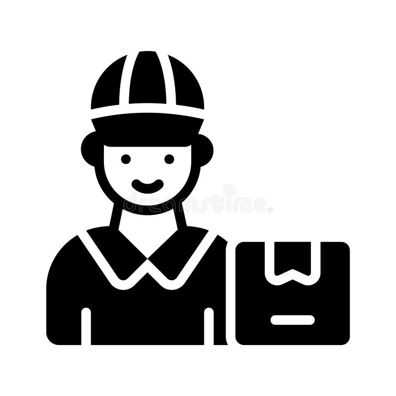 Delivery Boy stock vector. Illustration of glyph, vector - 332218959