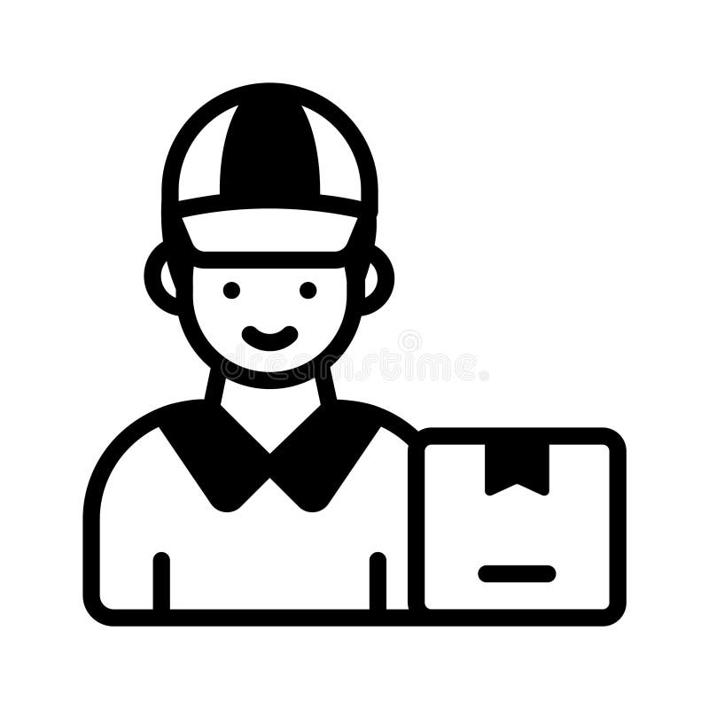 Delivery Boy stock vector. Illustration of solid, icon - 332233147