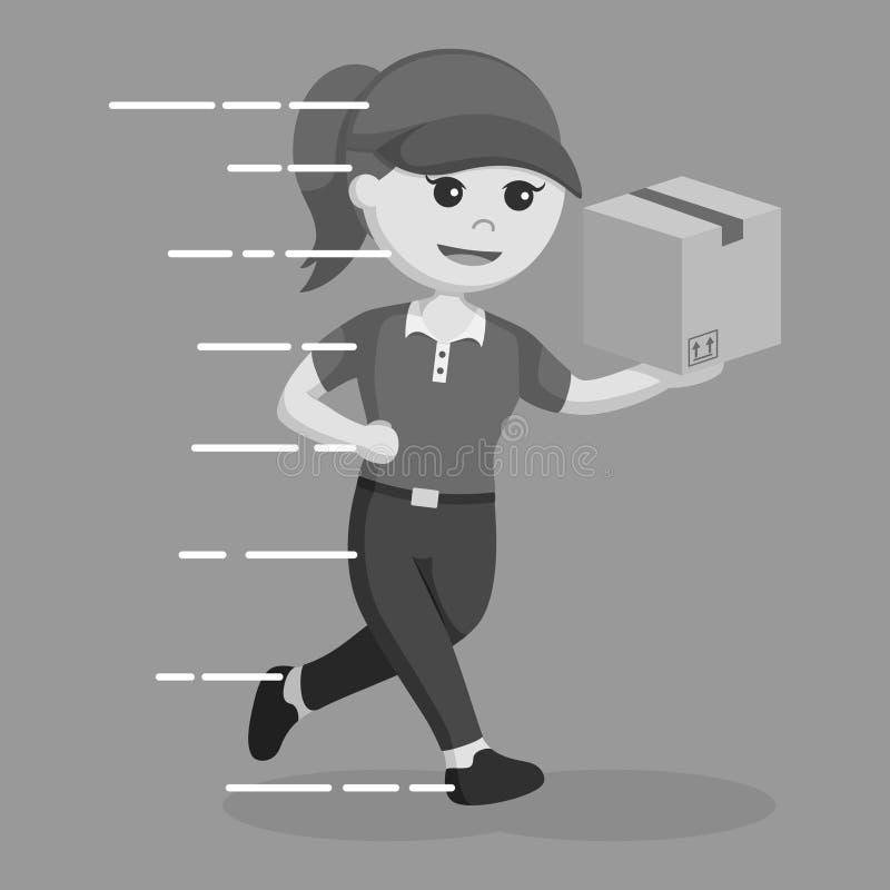 Courier Character Profession Design Vector Black and White Stock Vector ...