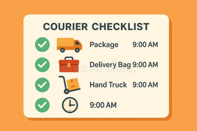 Courier Checklist for Efficient Package Delivery Preparation at 9 am ...