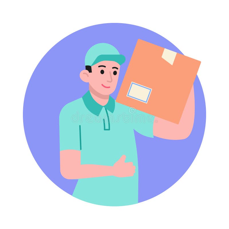 Courier Delivery Box Vector Illustration Stock Vector - Illustration of ...