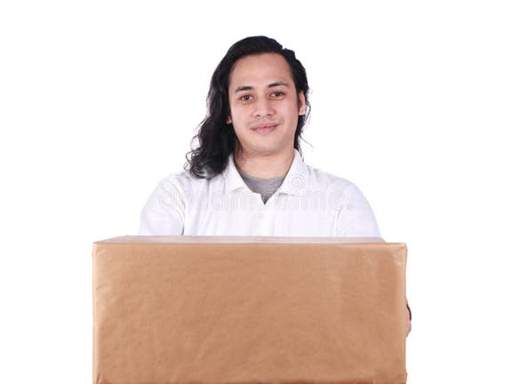 Courier Delivery Man Givbox Foto de archivo - Imagen de consumidor, orden: 159270340