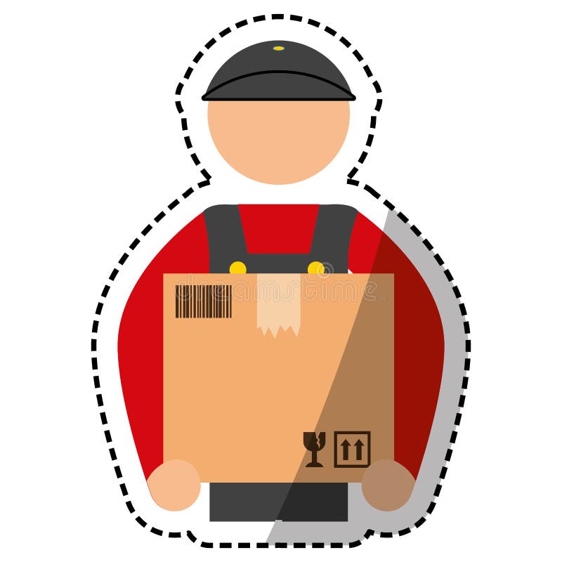 Courier delivery man stock vector. Illustration of graphic - 82261718