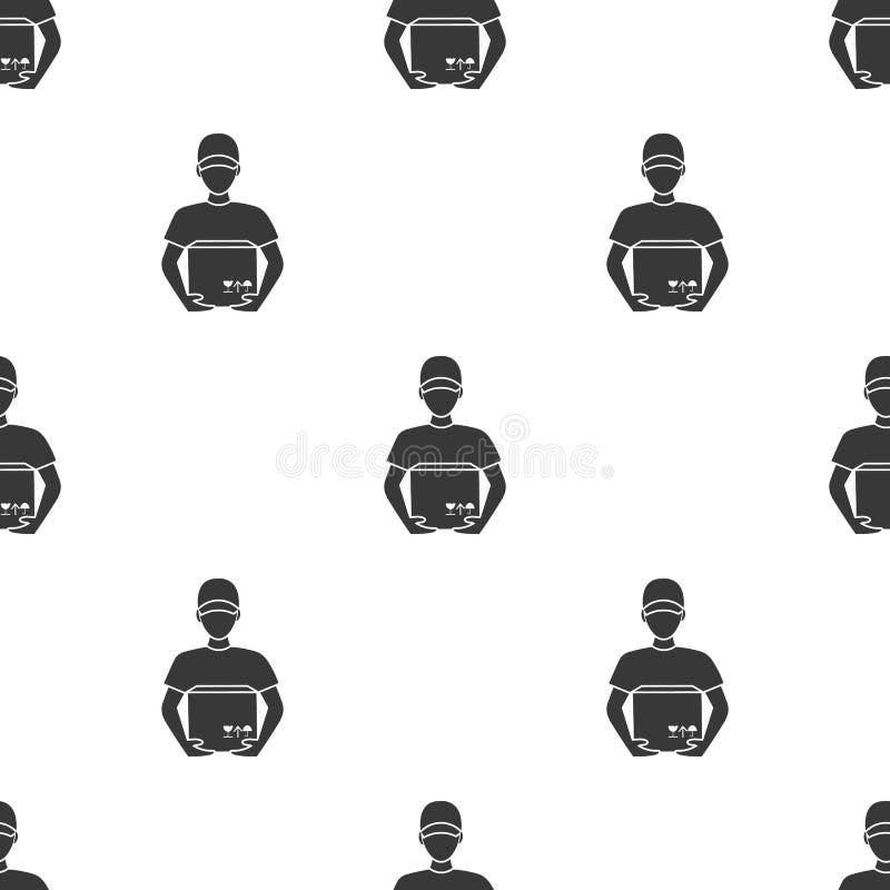 Courier Icon in Black Style Isolated on White Background. Logistic ...