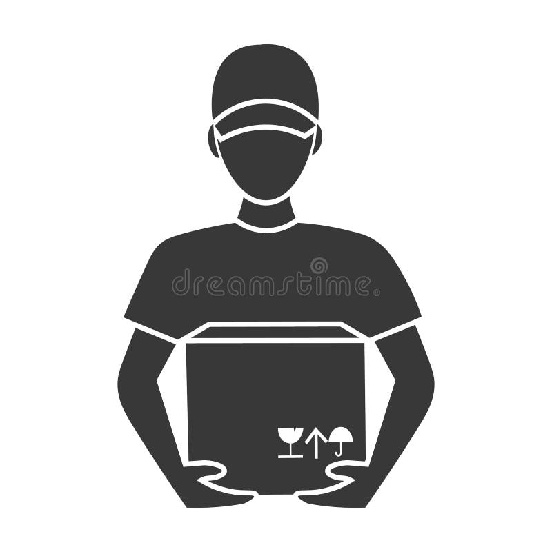 Courier Icon In Black Style Isolated On White Background. Logistic ...