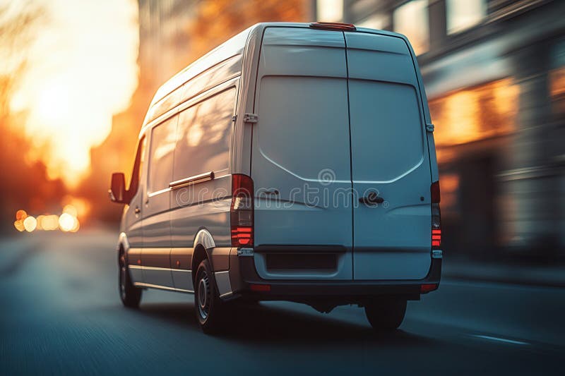 Courier Loading a Package into Delivery Van on a Sunny Day. Generative ...