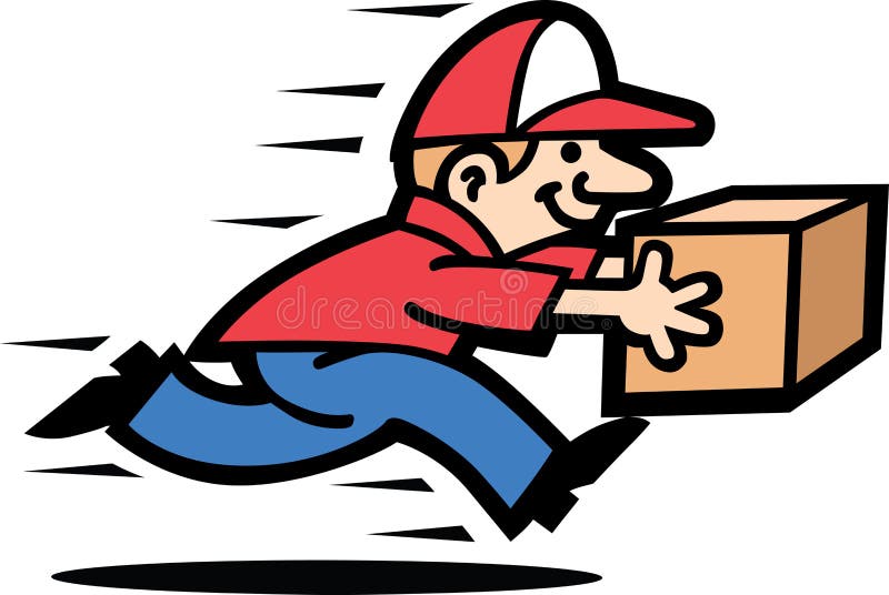 Cartoon Courier Making a Delivery Stock Vector - Illustration of guys ...