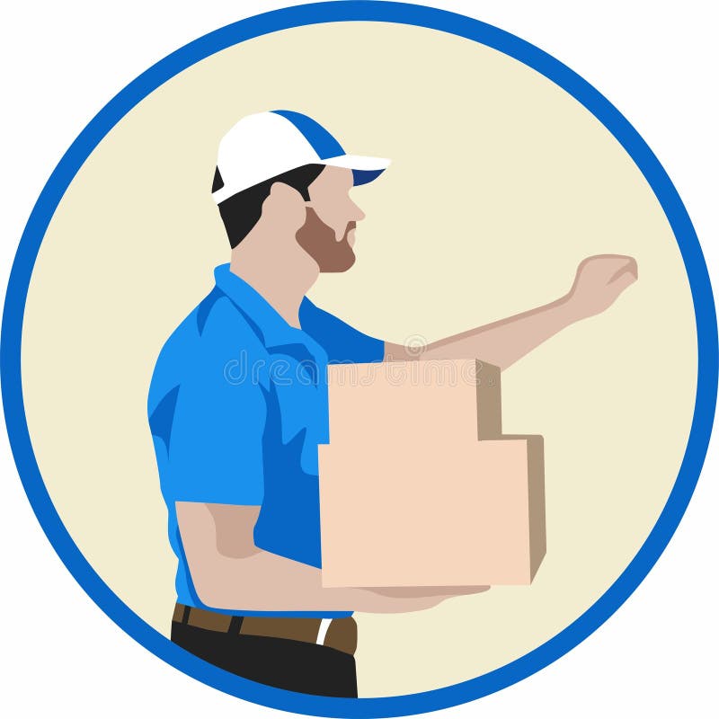 Courier Man Delivery Worker Vector Stock Vector - Illustration of ...