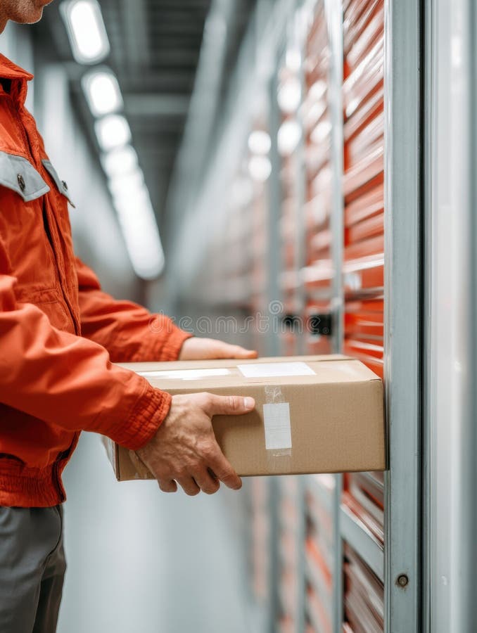 Courier Opens Delivery Box in Cold Storage Locker To Retrieve Package ...