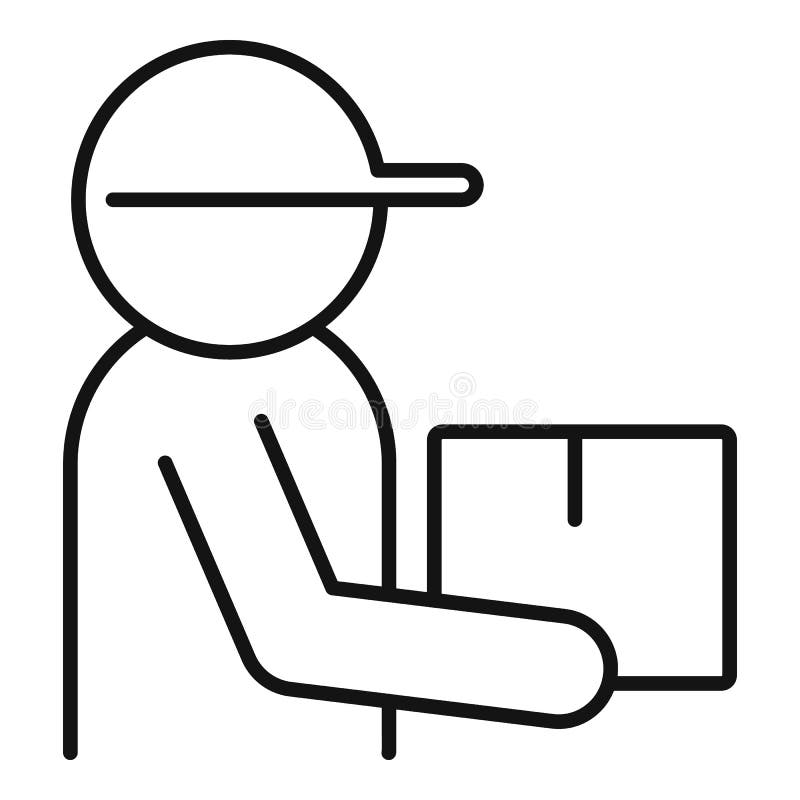 Courier Parcel Home Delivery Icon, Outline Style Stock Vector ...