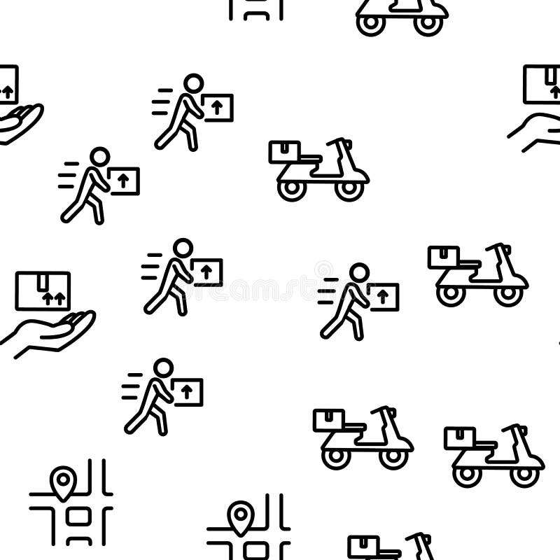 Courier Post Vector Seamless Pattern Stock Vector - Illustration of ...