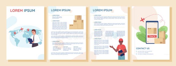 Courier and Postal Services Flat Vector Brochure Template Stock Vector ...