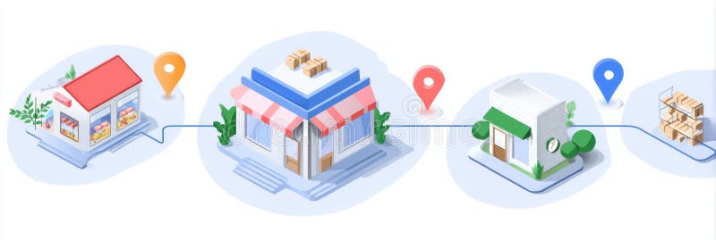 Courier Route for Local Shops Delivering To Doorsteps, Showcasing ...