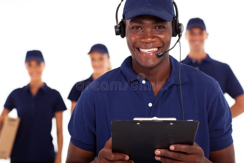 Courier service despatcher stock photo. Image of group - 29097110