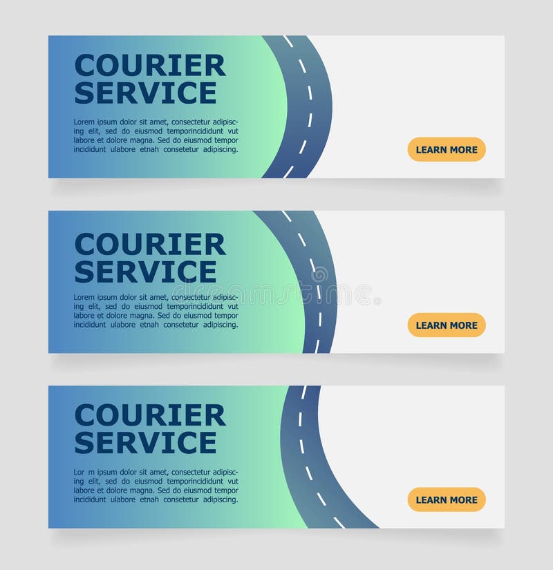 Courier Service Promotional Web Banner Design Template Stock Vector ...
