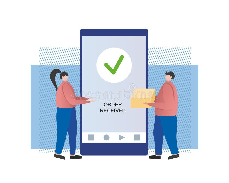 Company Employees Dealing with Online Order from Client Stock Vector ...