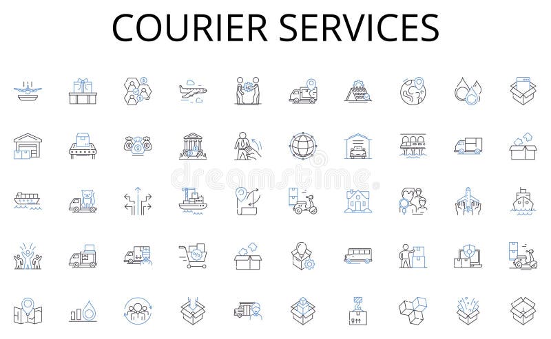 Courier Services Line Icons Collection Browser Html Css Javascript Responsive Ftp Domain