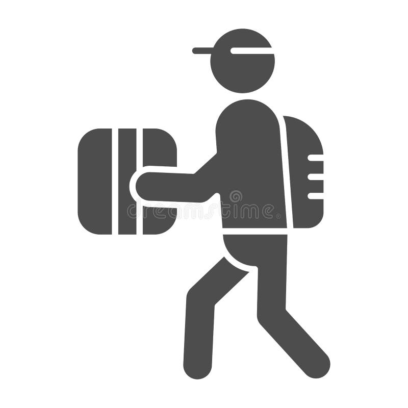 Courier Solid Icon. Delivery Vector Illustration Isolated on White ...