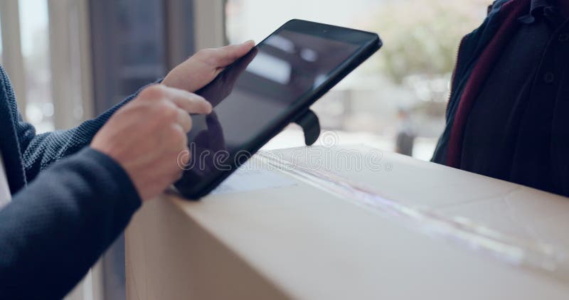 Courier, Tablet and Logistics with Customer, Service and Ecommerce with ...