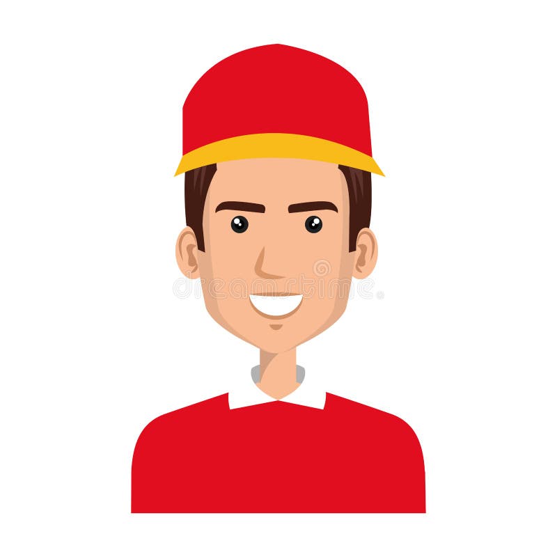 Courier Worker Avatar Character Stock Illustration - Illustration of ...