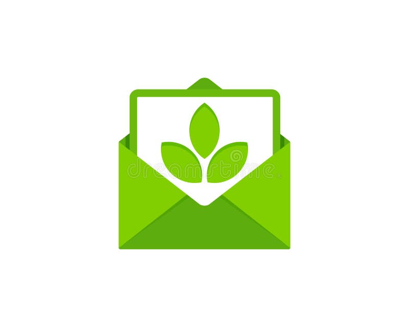 Courrier Logo Icon Design De Feuille Illustration de Vecteur ...