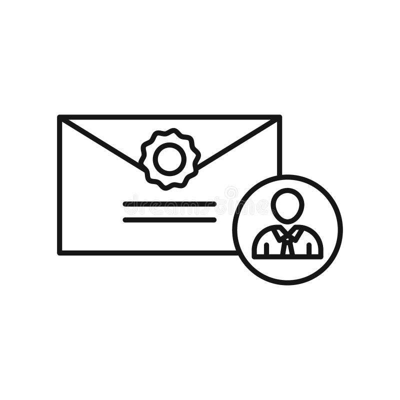 Course Completion Certificate Icon Black Line Art Vector Logo Stock ...