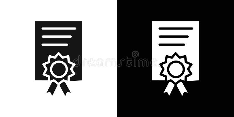 Course Completion Certificate Icon Flat Line Illustration Stock Vector ...