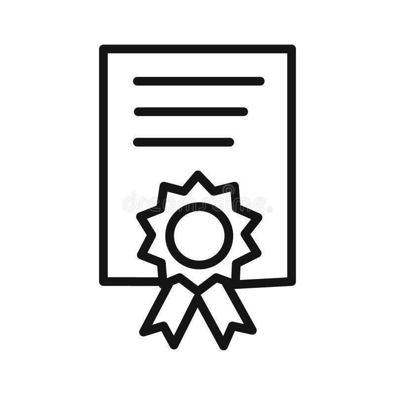 Course Completion Certificate Icon Linear Graphics Set Vector Stock ...