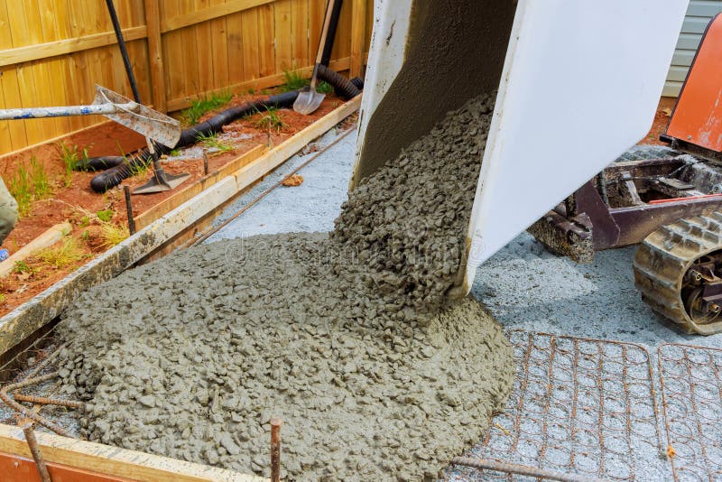 In Course Construction of Foundation, Wet Cement is Poured into ...