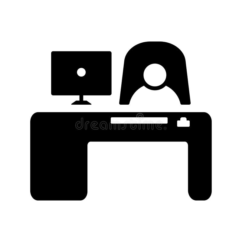 Course, Coursework, Desk Icon. Black Vector Graphics Stock Illustration ...
