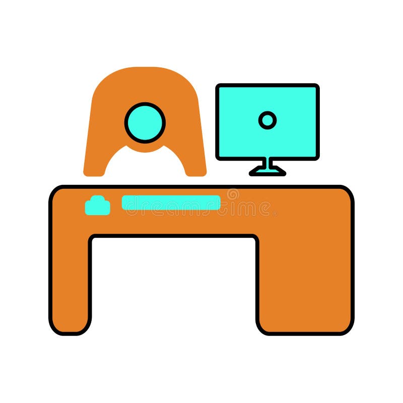 Course, Coursework, Desk Icon. Simple Color Vector Stock Illustration ...