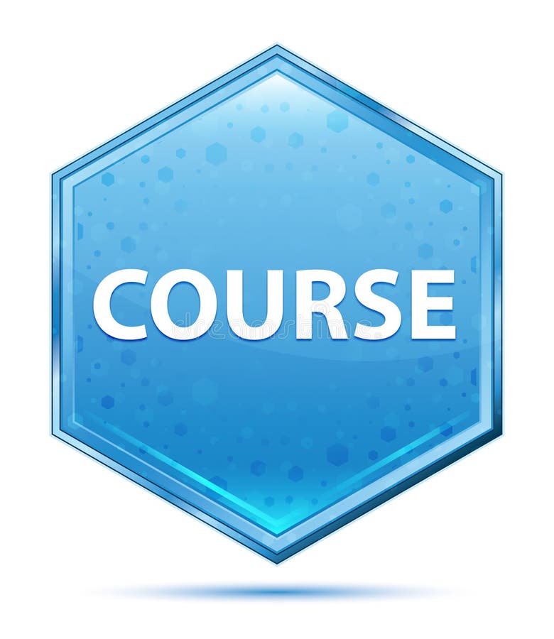 Course Crystal Blue Hexagon Button Stock Illustration - Illustration of ...