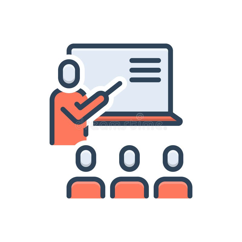 Color Illustration Icon for Course, Presentation and Students Stock ...