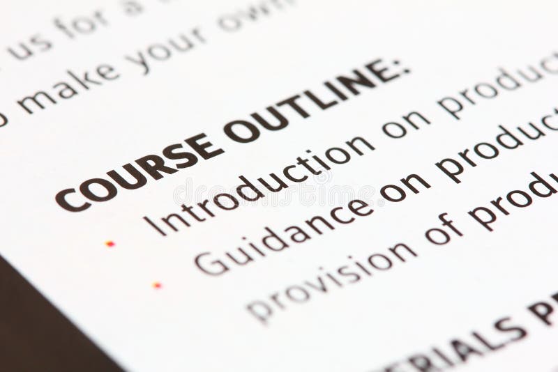 Course outline stock photo. Image of explanation, closeup - 20641964