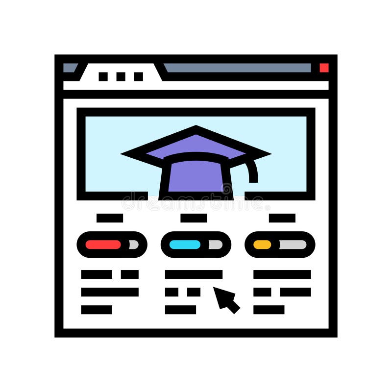 Course Progress Bar Education Platform Color Icon Vector Illustration ...