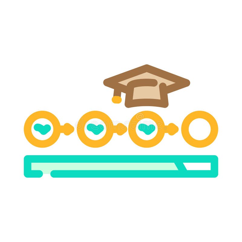 Course Progress Bar Education Platform Color Icon Vector Illustration ...