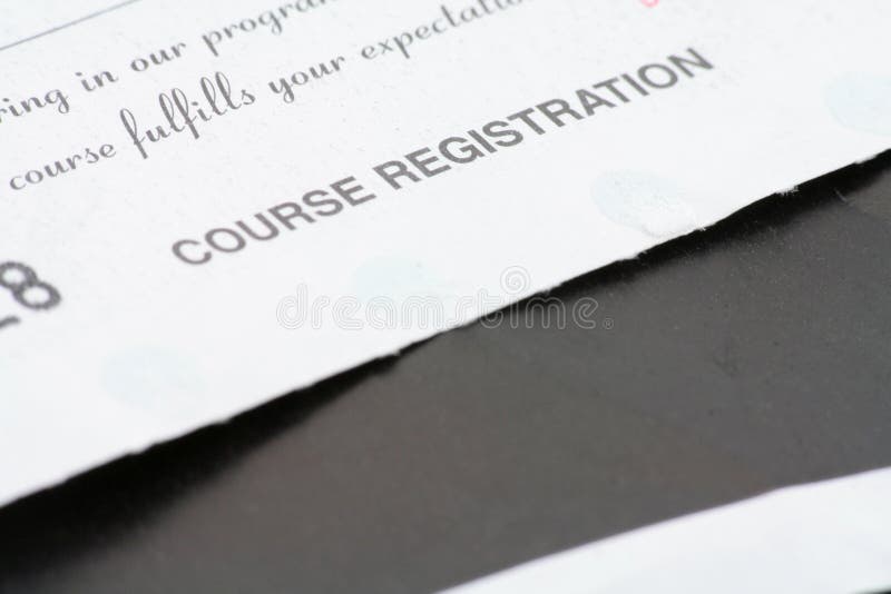 Course Registration Receipt Stock Image - Image of college, university ...