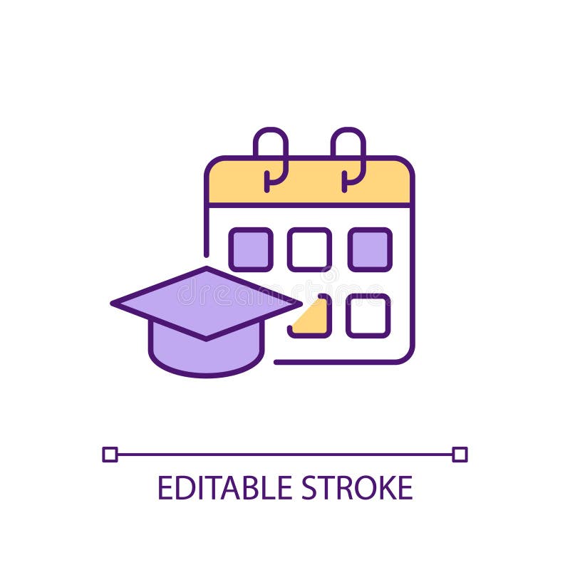 Course Schedule RGB Color Icon Stock Vector - Illustration of icon ...