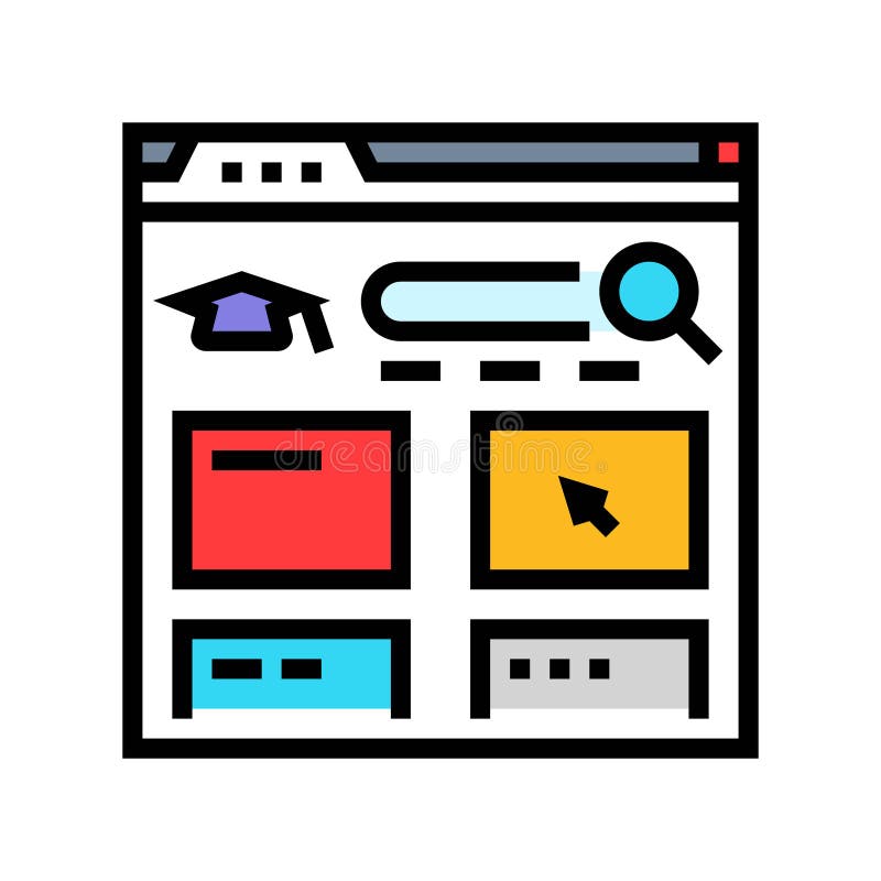 Course Search Bar Education Platform Color Icon Vector Illustration ...