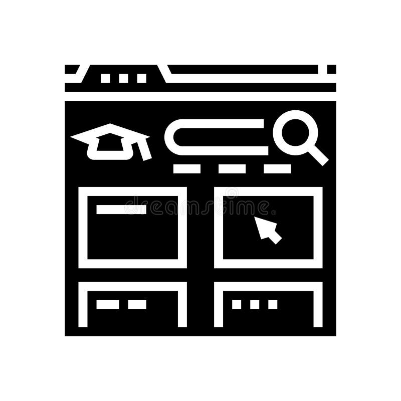 Course Search Bar Education Platform Glyph Icon Vector Illustration ...