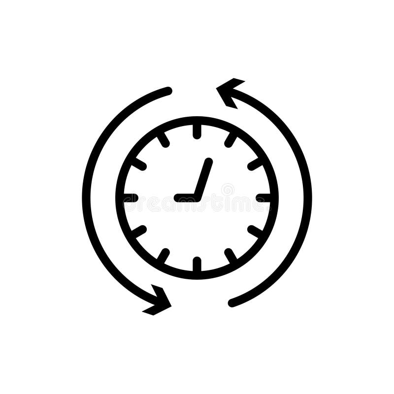 Course of Time Icon Set. Time Clock Countdown Vector Symbol in a Black ...