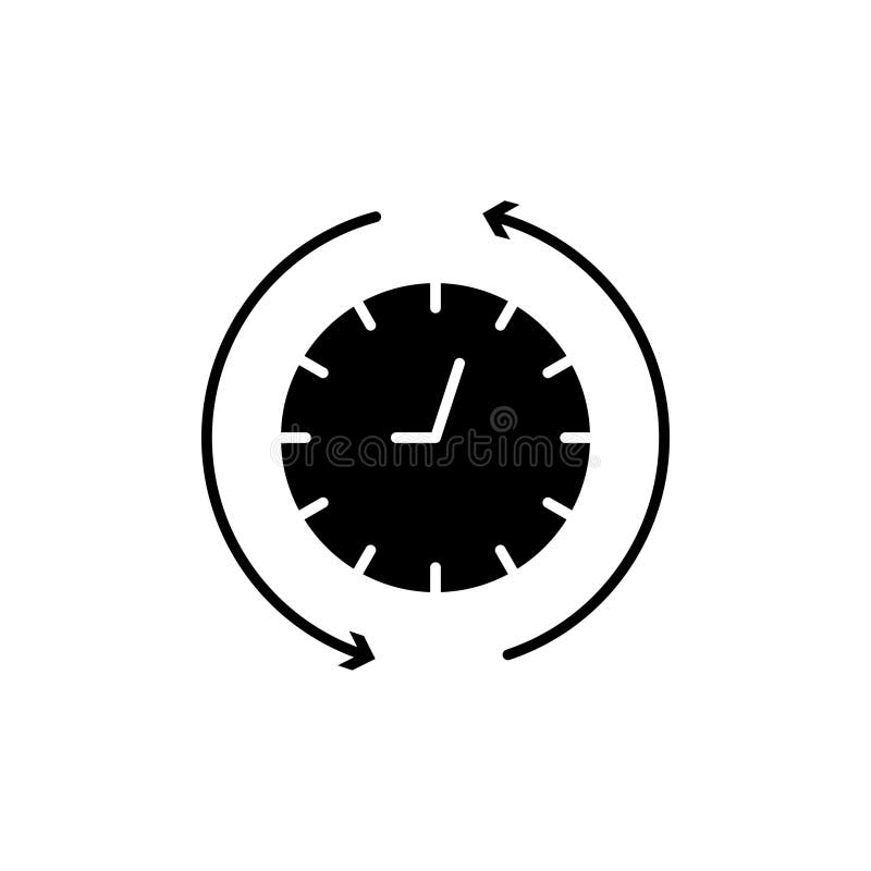 Course of Time Icon Set. Time Clock Countdown Vector Symbol in a Black ...