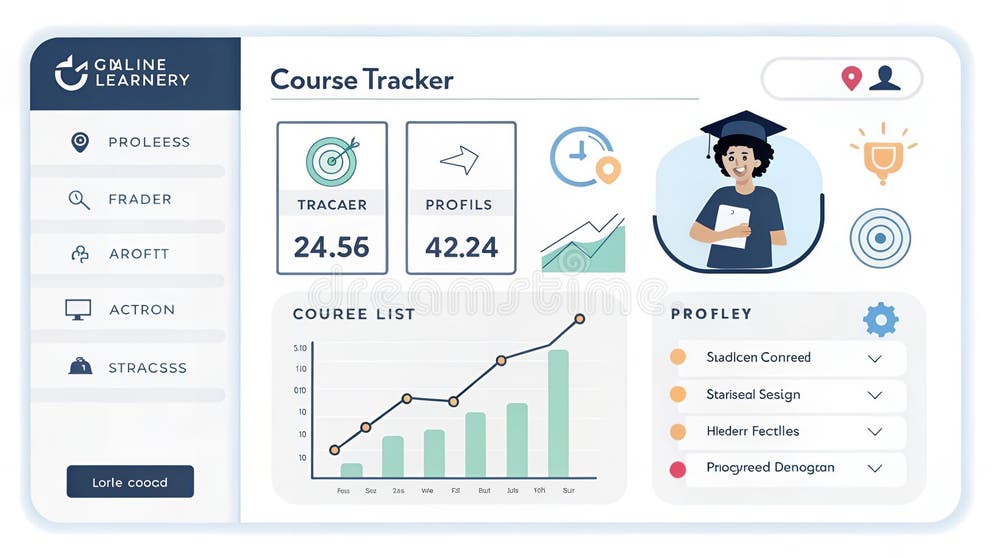 Course Tracker Dashboard with Student Analytics and Progress Stock ...