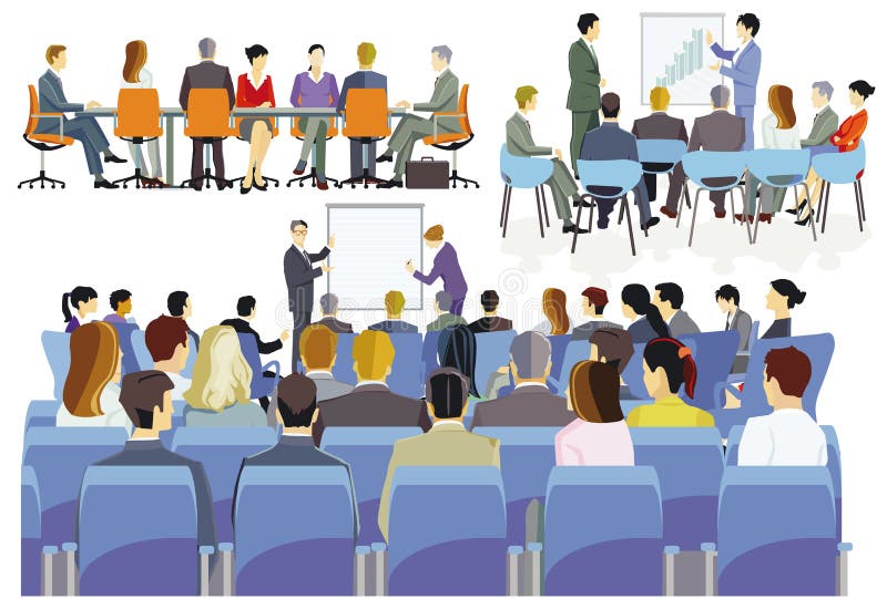 Course and Training, Business Meeting Illustration Stock Vector ...
