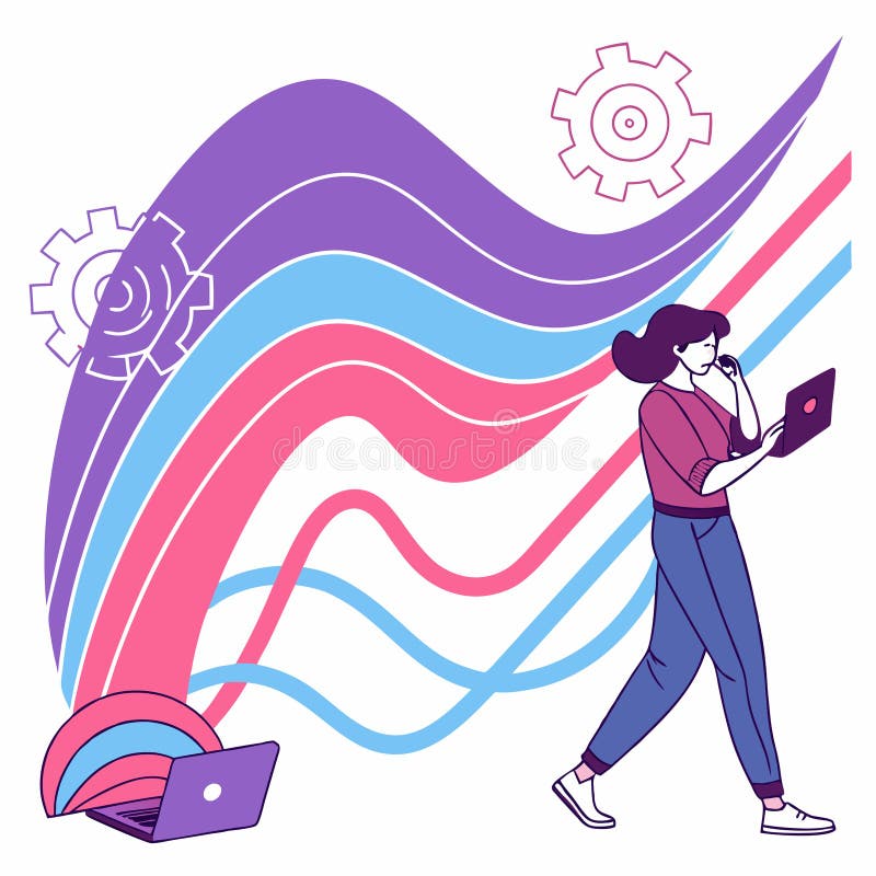 It Course Visuals in Vibrant Gradient Waves: a Modern Tech Aesthetic ...