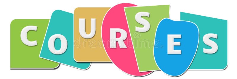 Courses Colorful Abstract Shapes Horizontal Stock Illustration ...