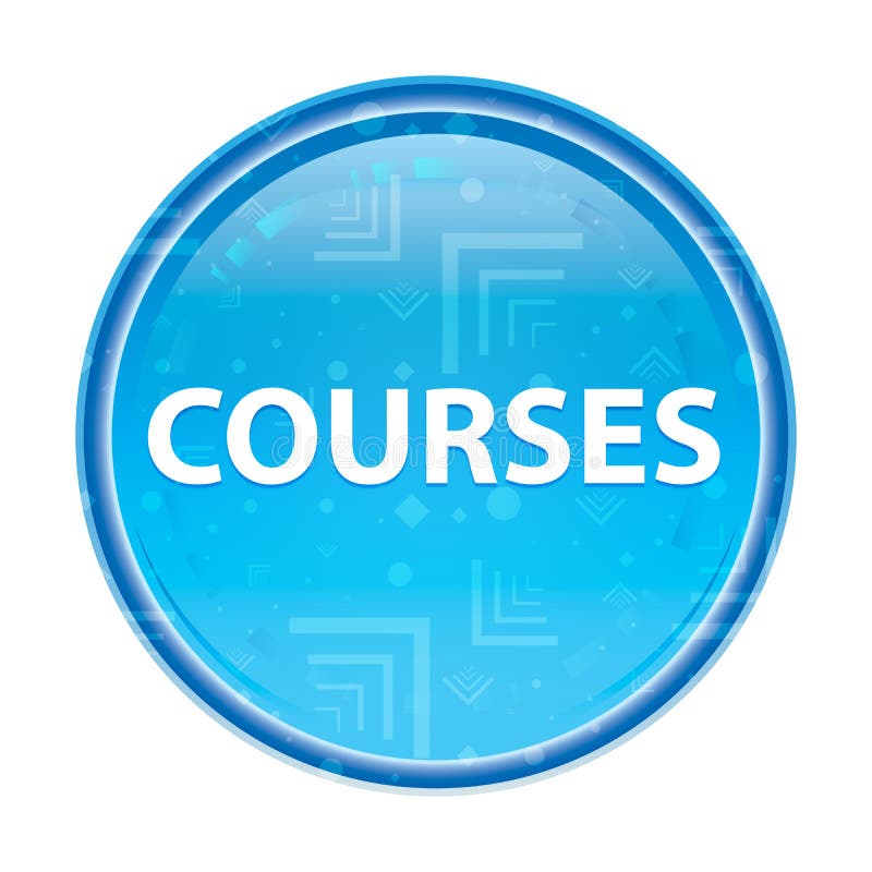 Courses Floral Blue Round Button Stock Illustration - Illustration of ...